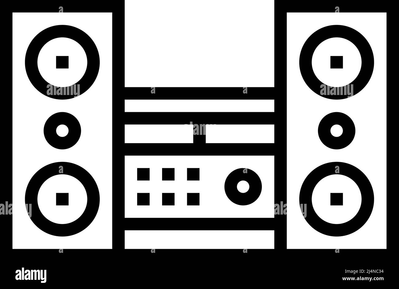 stereo acoustic device line icon vector illustration Stock Vector Image ...