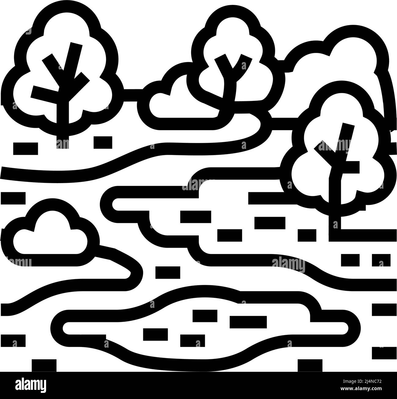 swamp nature line icon vector illustration Stock Vector Image & Art - Alamy