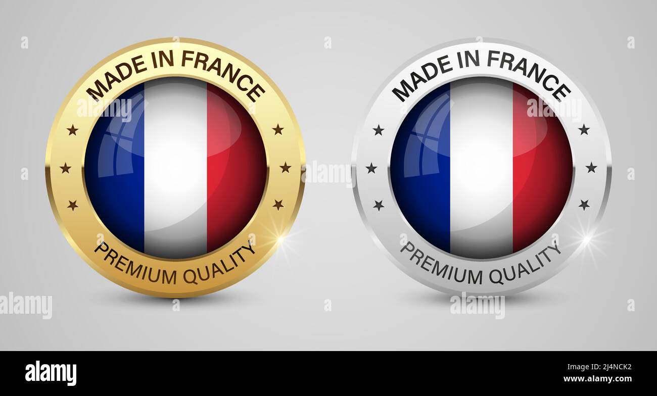 Made in France graphics and labels set. Some elements of impact for the ...