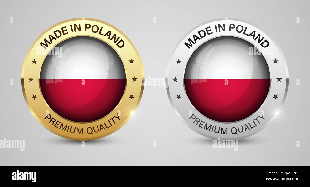 Made in Poland graphics and labels set. Some elements of impact for the ...