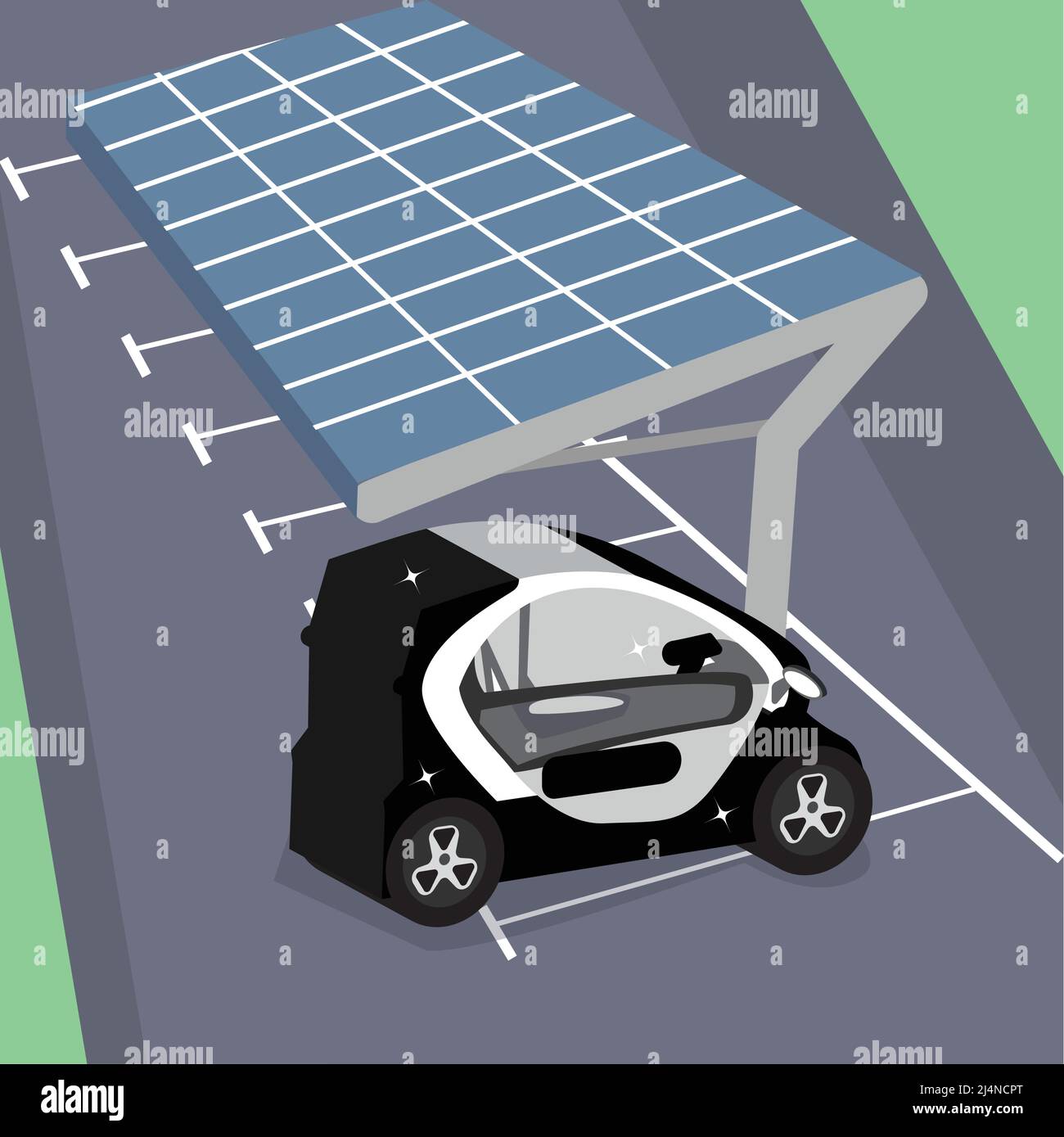 Electric car parking in Stock Vector Images - Alamy