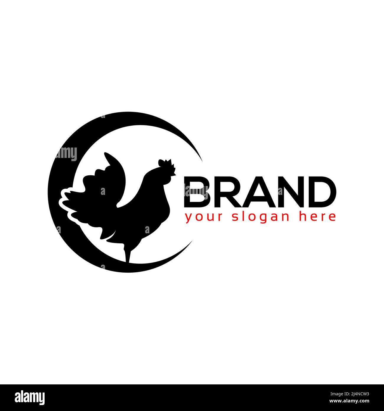 Rooster logo vector. Flat design. Vector Illustration on white ...