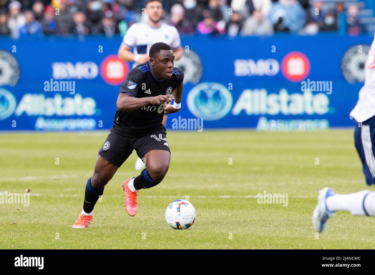 Montreal, Quebec. 16th Apr, 2022. CF Montreal forward Sunusi Ibrahim ...