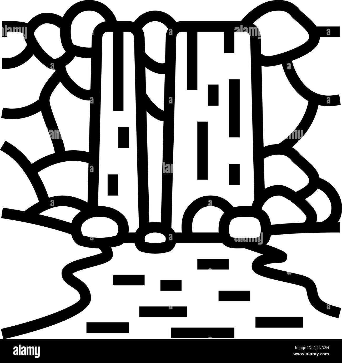 waterfall nature line icon vector illustration Stock Vector Image & Art ...