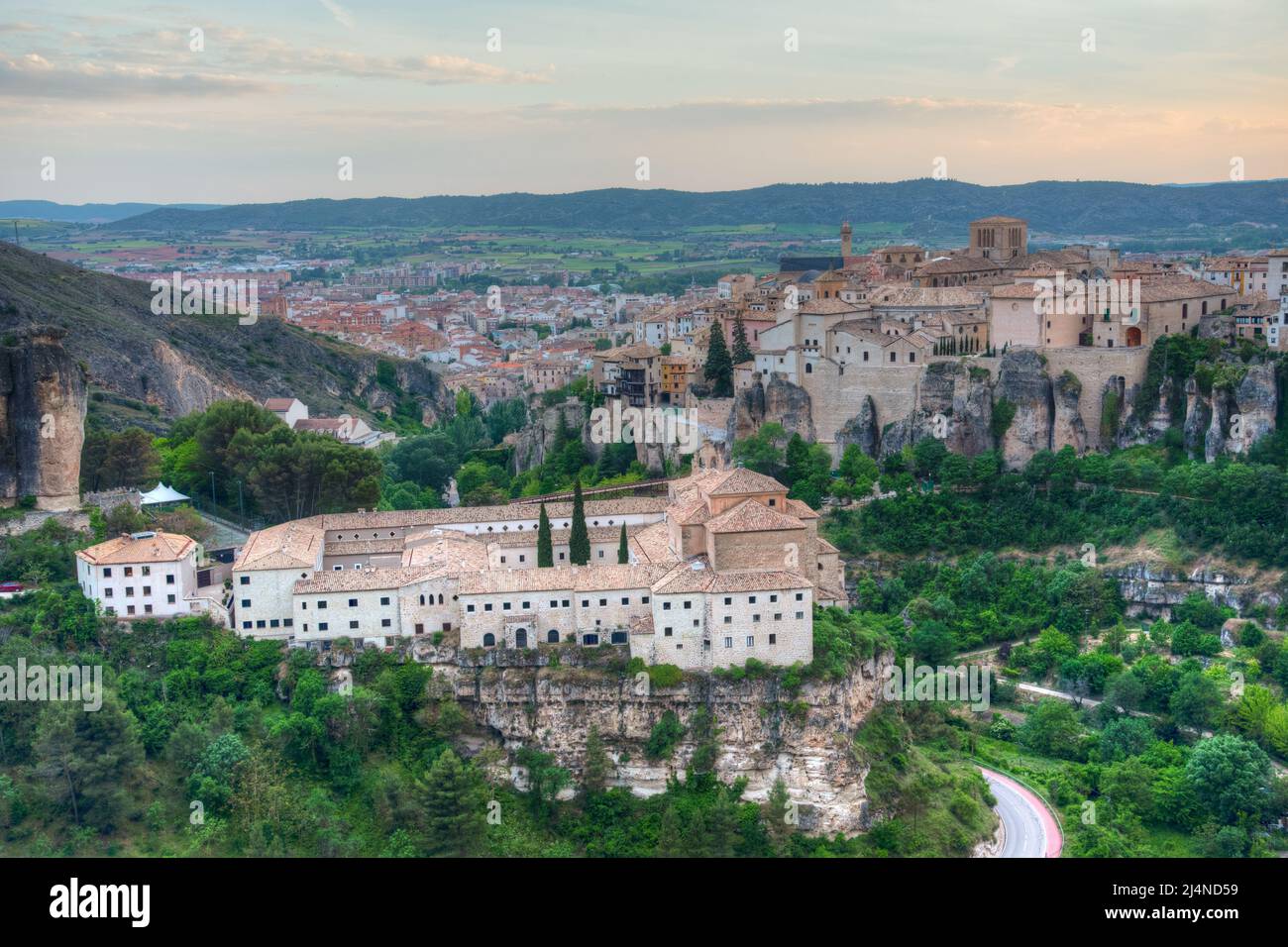 Sunset aerial view of Cuenca in Spain Stock Photo - Alamy