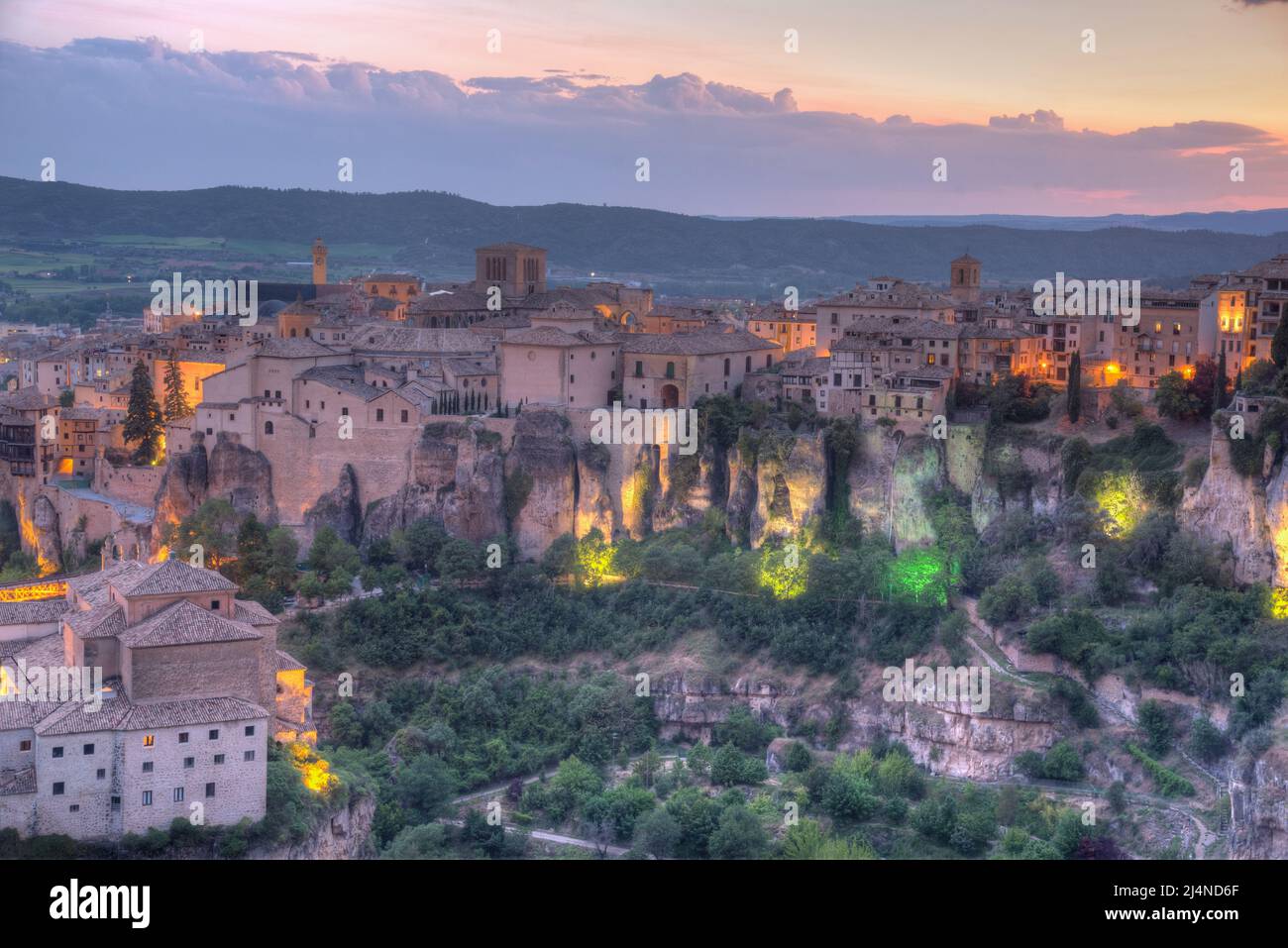 Sunset aerial view of Cuenca in Spain Stock Photo - Alamy