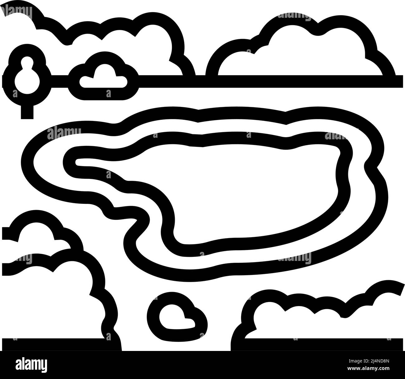 lake nature line icon vector illustration Stock Vector Image & Art - Alamy