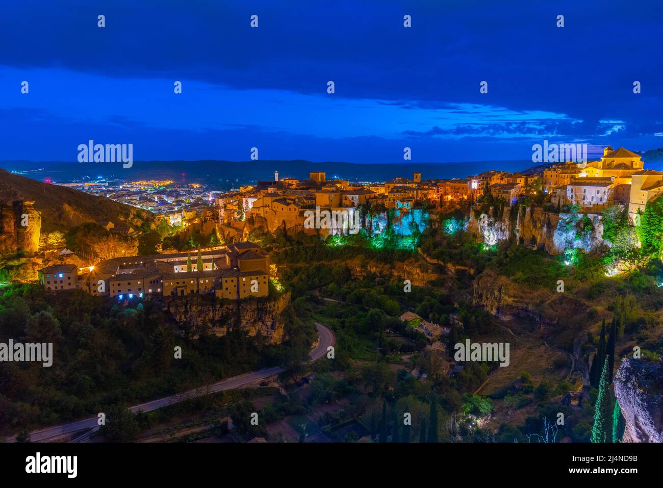 Sunset aerial view of Cuenca in Spain Stock Photo - Alamy