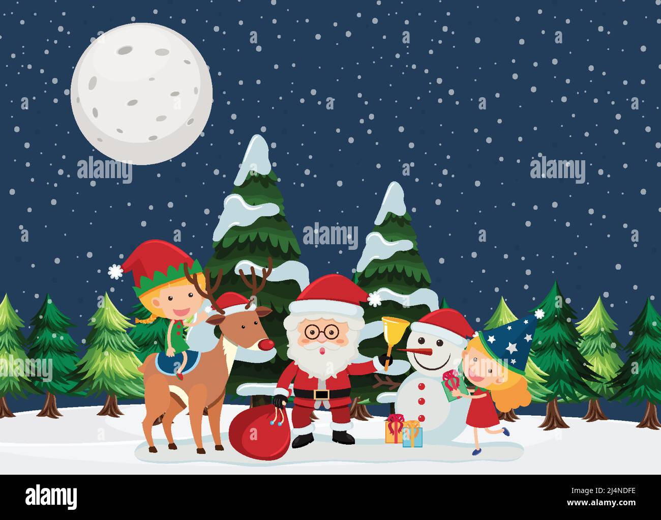 Christmas holidays with Santa and snowman illustration Stock Vector ...