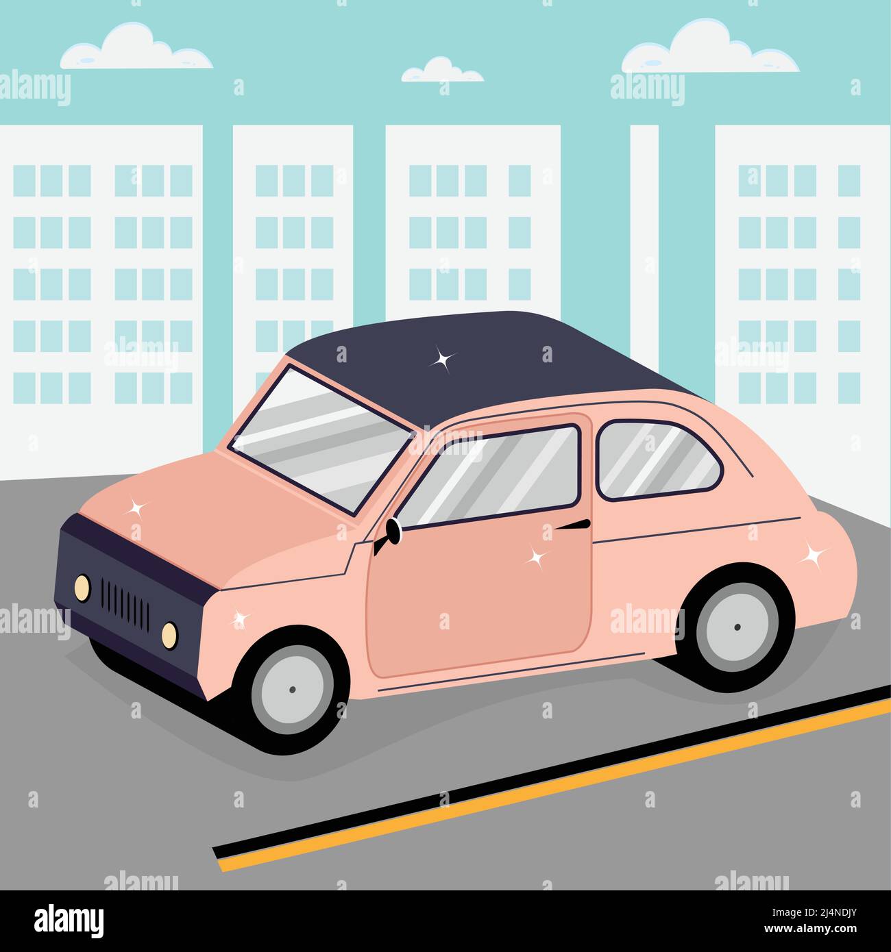 3D car rolling down the street Stock Vector Image & Art - Alamy