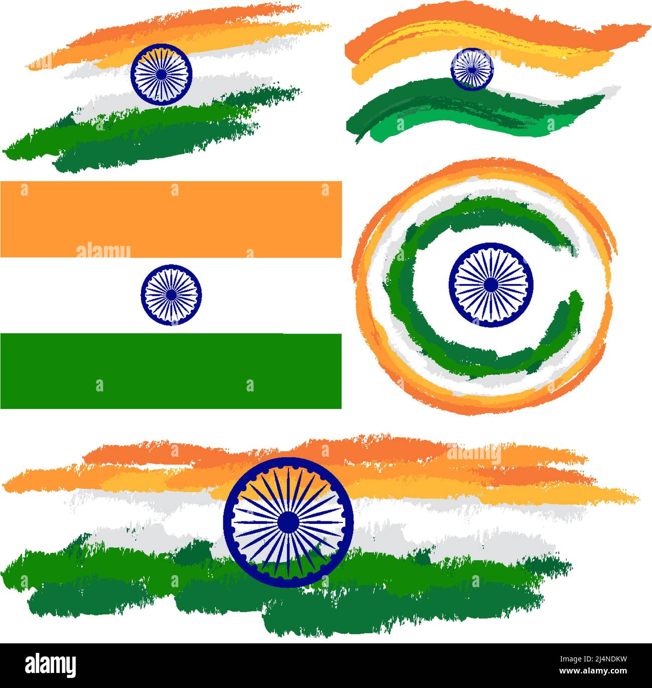 Flag of India in different designs illustration Stock Vector Image ...