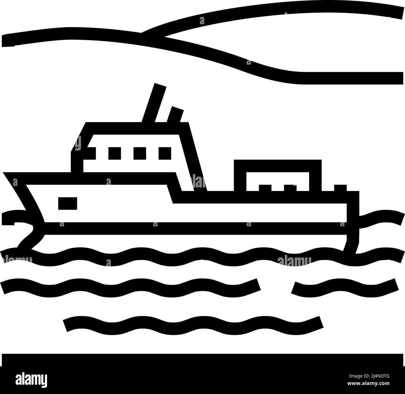 navigable river line icon vector illustration Stock Vector Image & Art ...