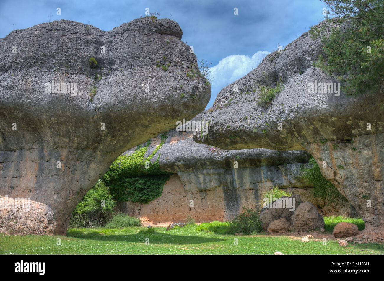 Ciudad encantada rock formations near Spanish town Cuenca Stock Photo ...