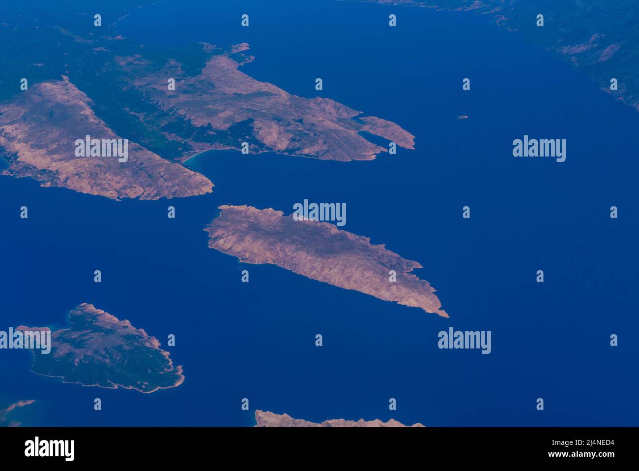 Islands of Kvarner bay viewed from plane, Croatia Stock Photo - Alamy