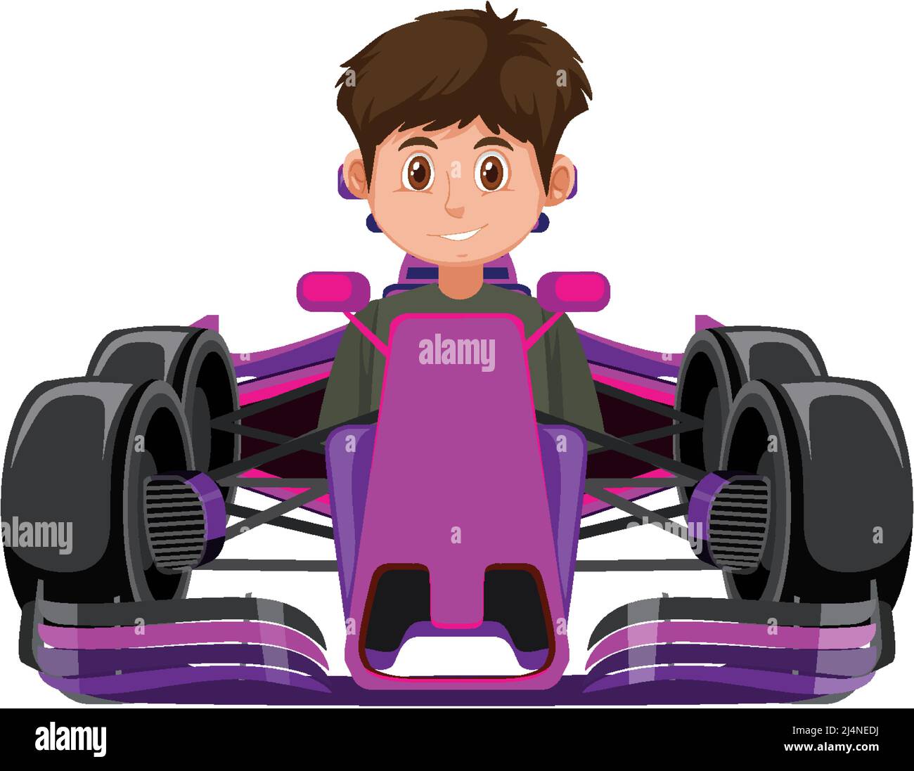 A man driving formula one racing car illustration Stock Vector Image ...