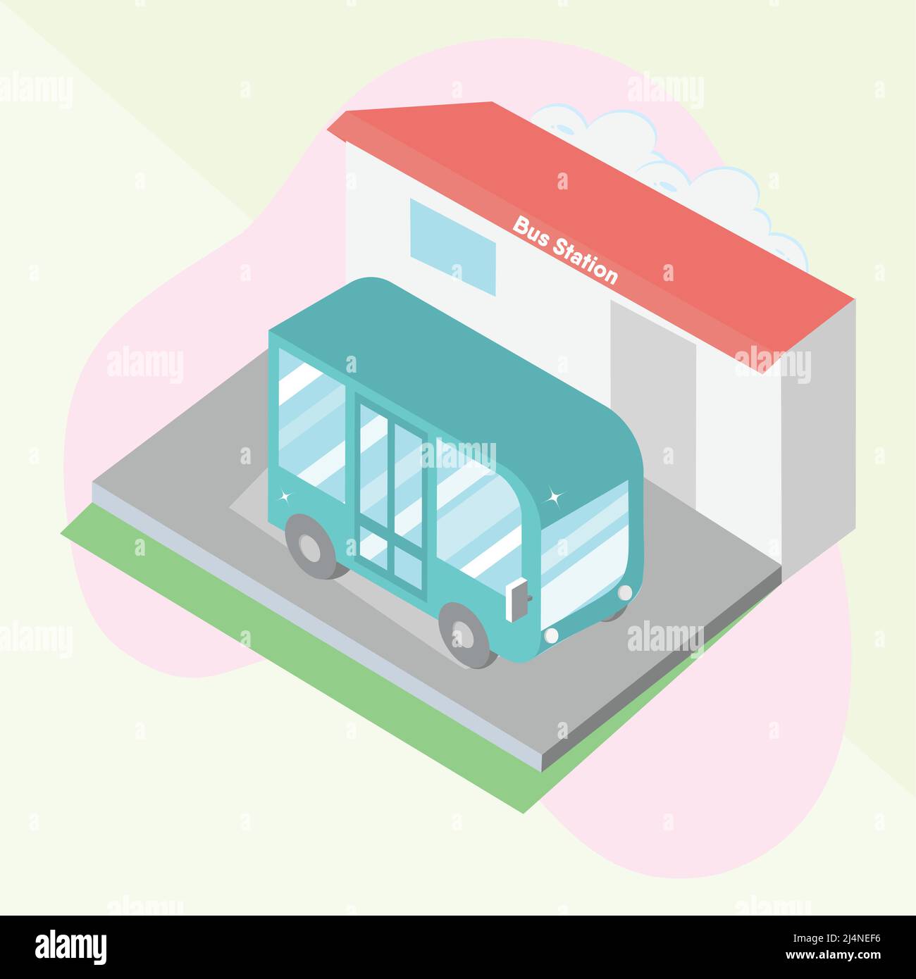 3d bus in a bus station Stock Vector Image & Art - Alamy