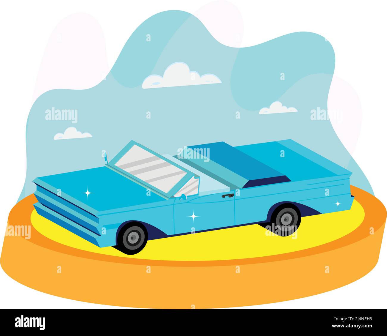 Isolated blue 3d old car Vector Stock Vector Image & Art - Alamy