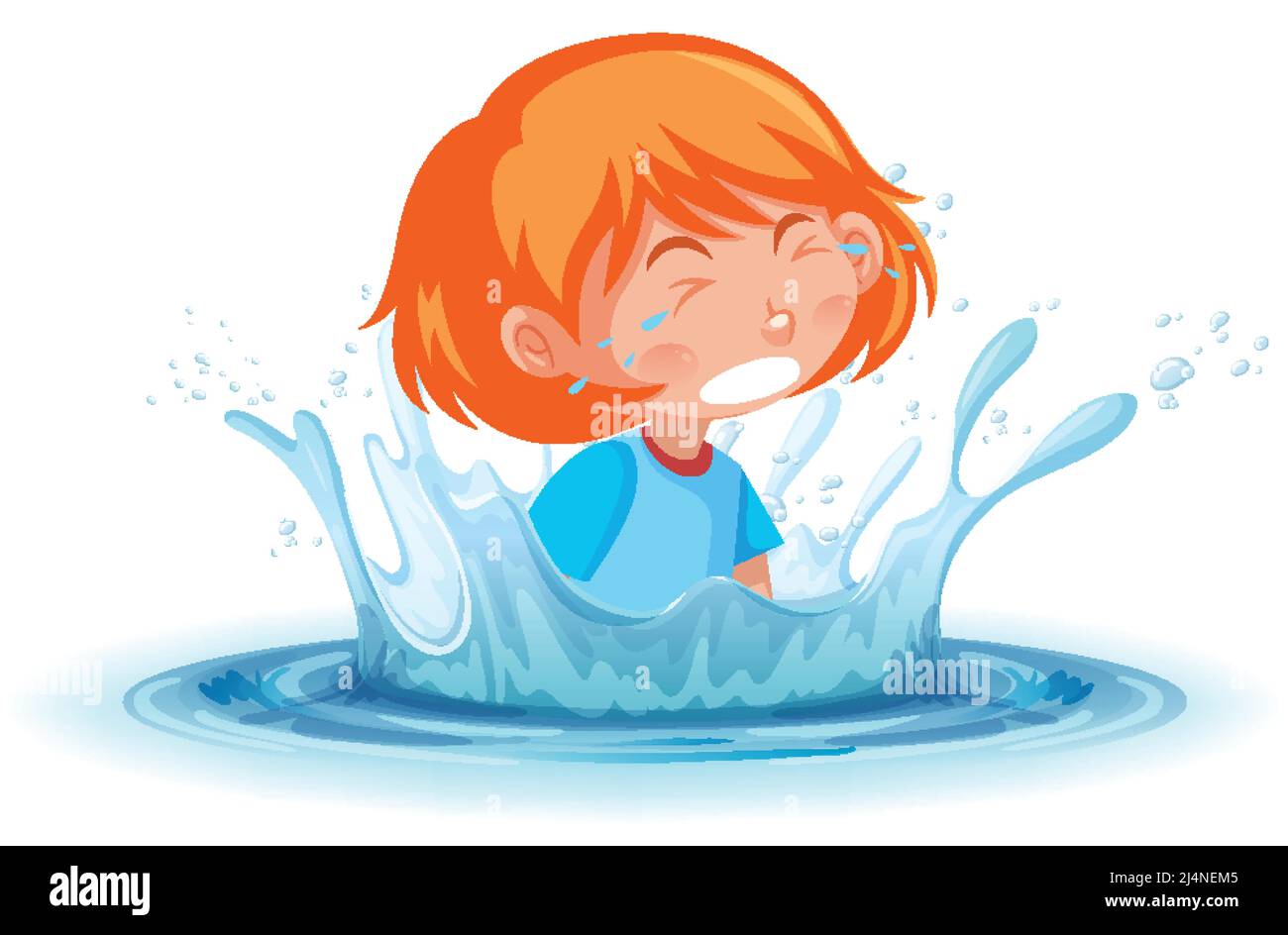 A water splash with a kid drowning on white background illustration ...