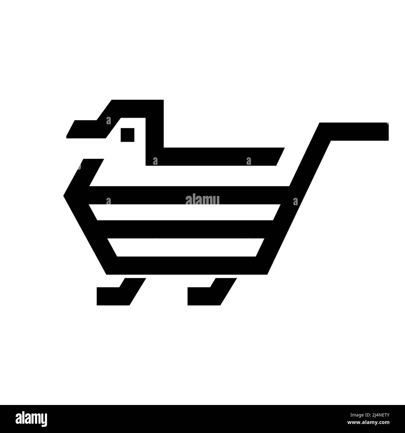 Chicken shopping cart logo vector. Flat design. Vector Illustration on ...