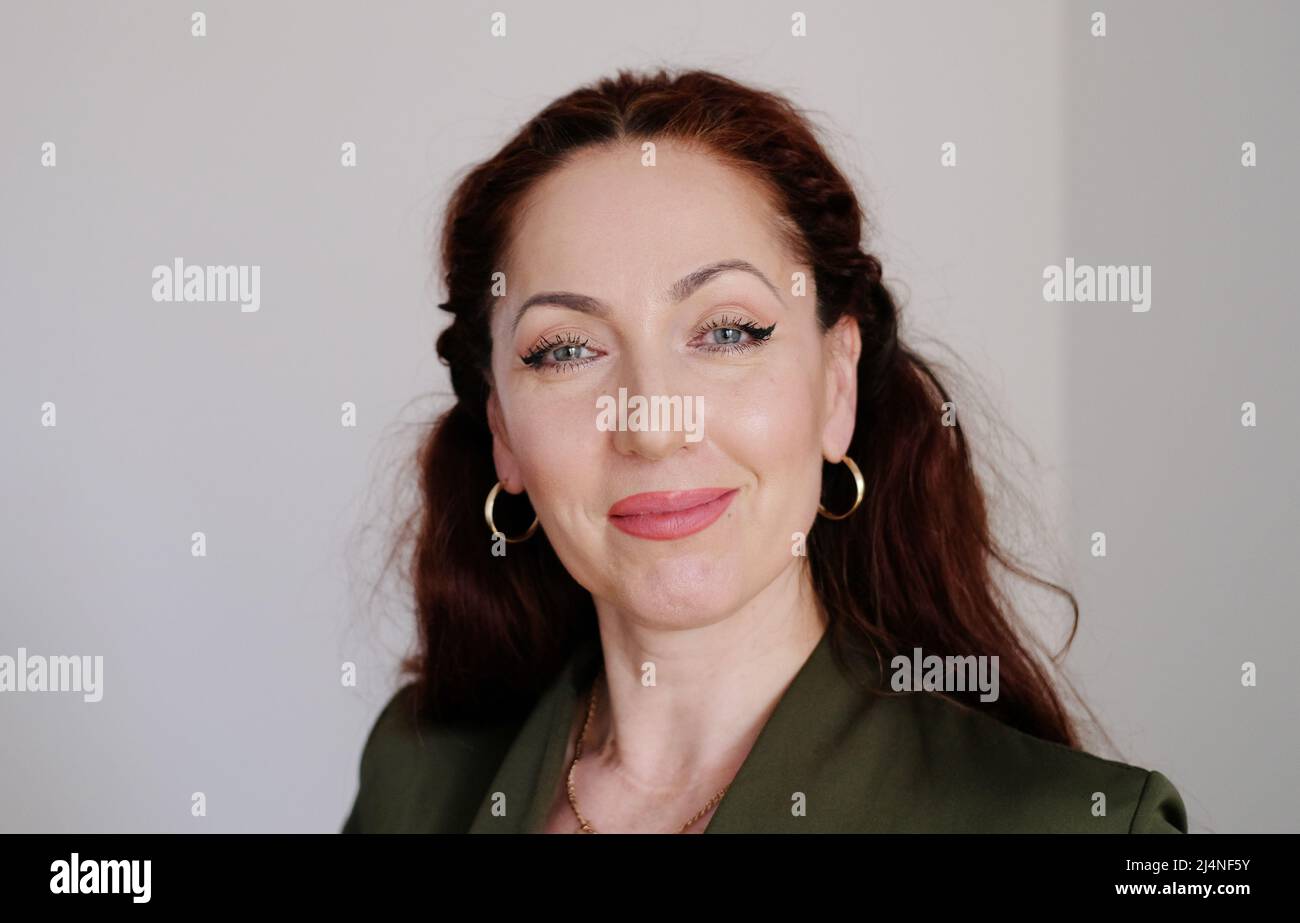 Leipzig, Germany. 08th Apr, 2022. Alla Denisova from Ukraine. She is ...