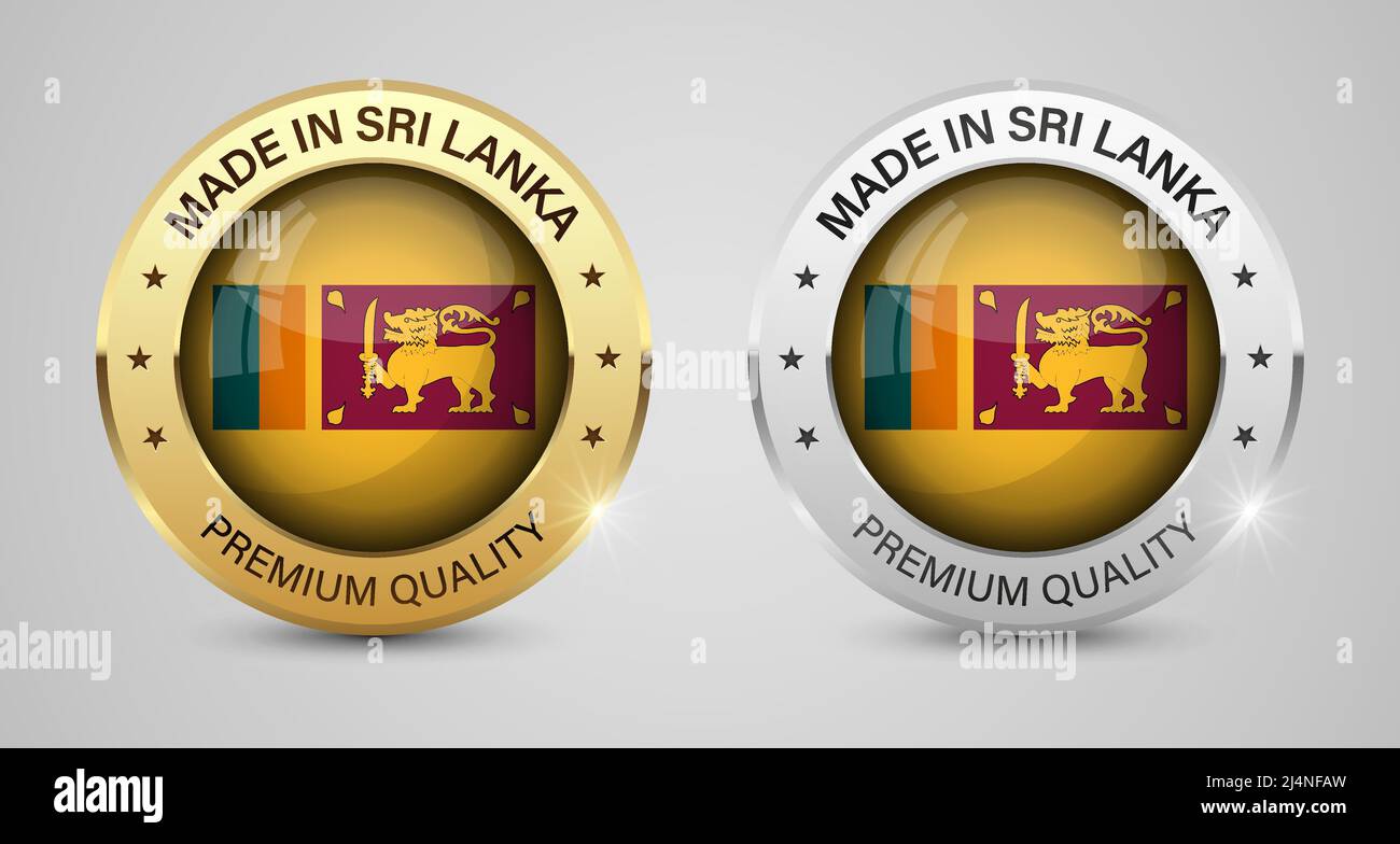 Made in Sri Lanka graphics and labels set. Some elements of impact for ...