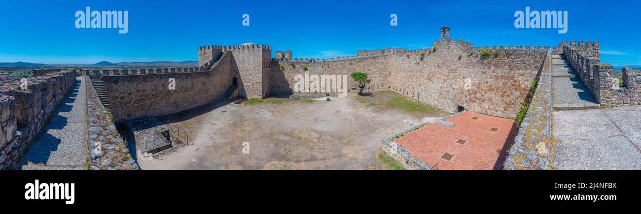 View of castle in Spanish town Trujillo Stock Photo - Alamy