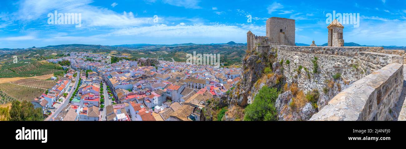 View of castle in Spanish town Olvera Stock Photo - Alamy