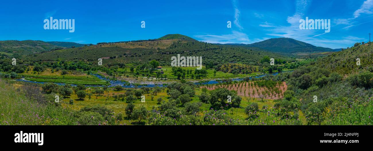 Landscape of Alagon river in Spain Stock Photo - Alamy