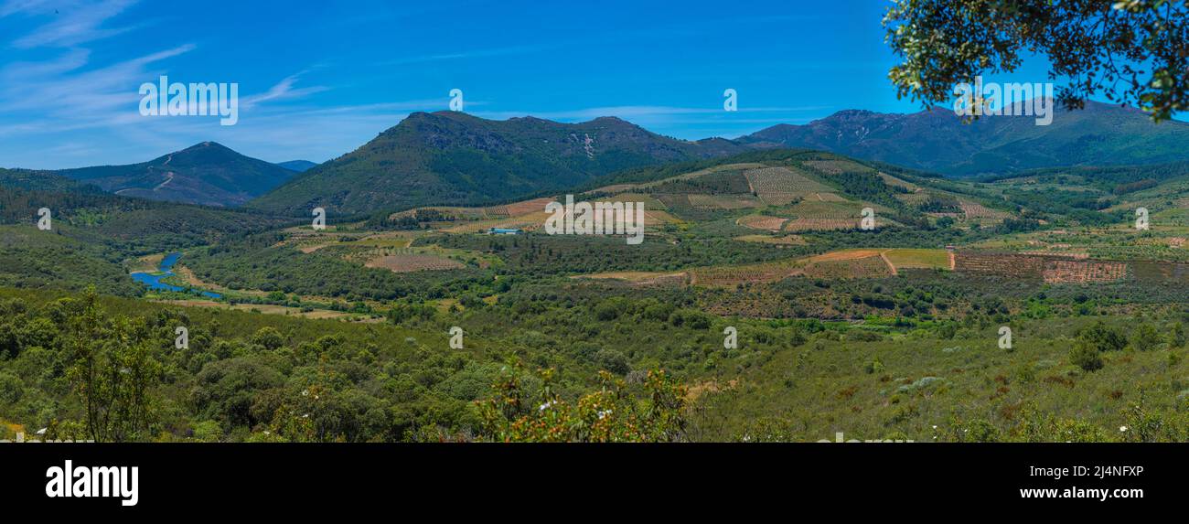 Landscape of Alagon river in Spain Stock Photo - Alamy