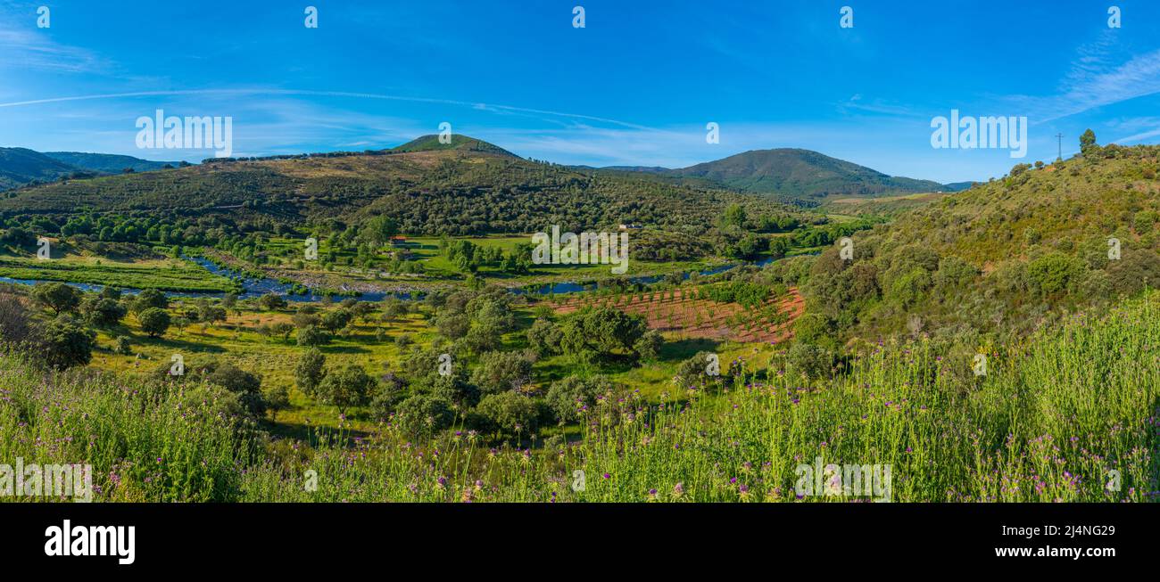 Landscape of Alagon river in Spain Stock Photo - Alamy