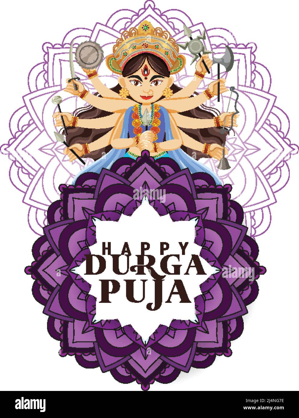 Happy Durga Puja Indian festival poster illustration Stock Vector Image ...