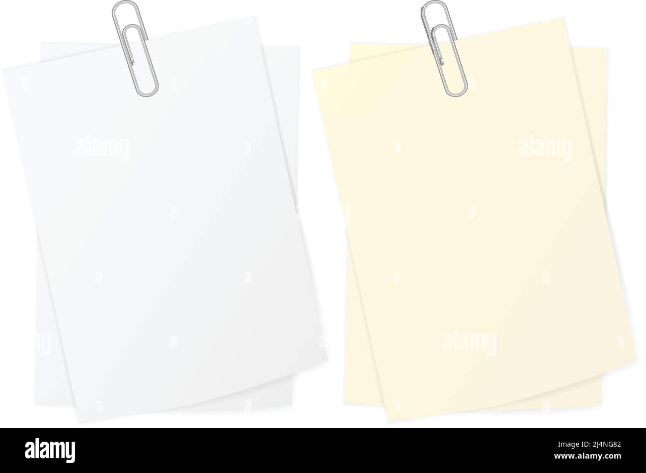 Paper sheet and paper clip on a white background Stock Vector Image ...