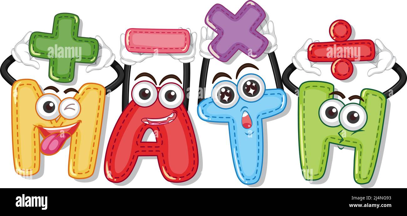 Font design for math and happy children illustration Stock Vector Image ...