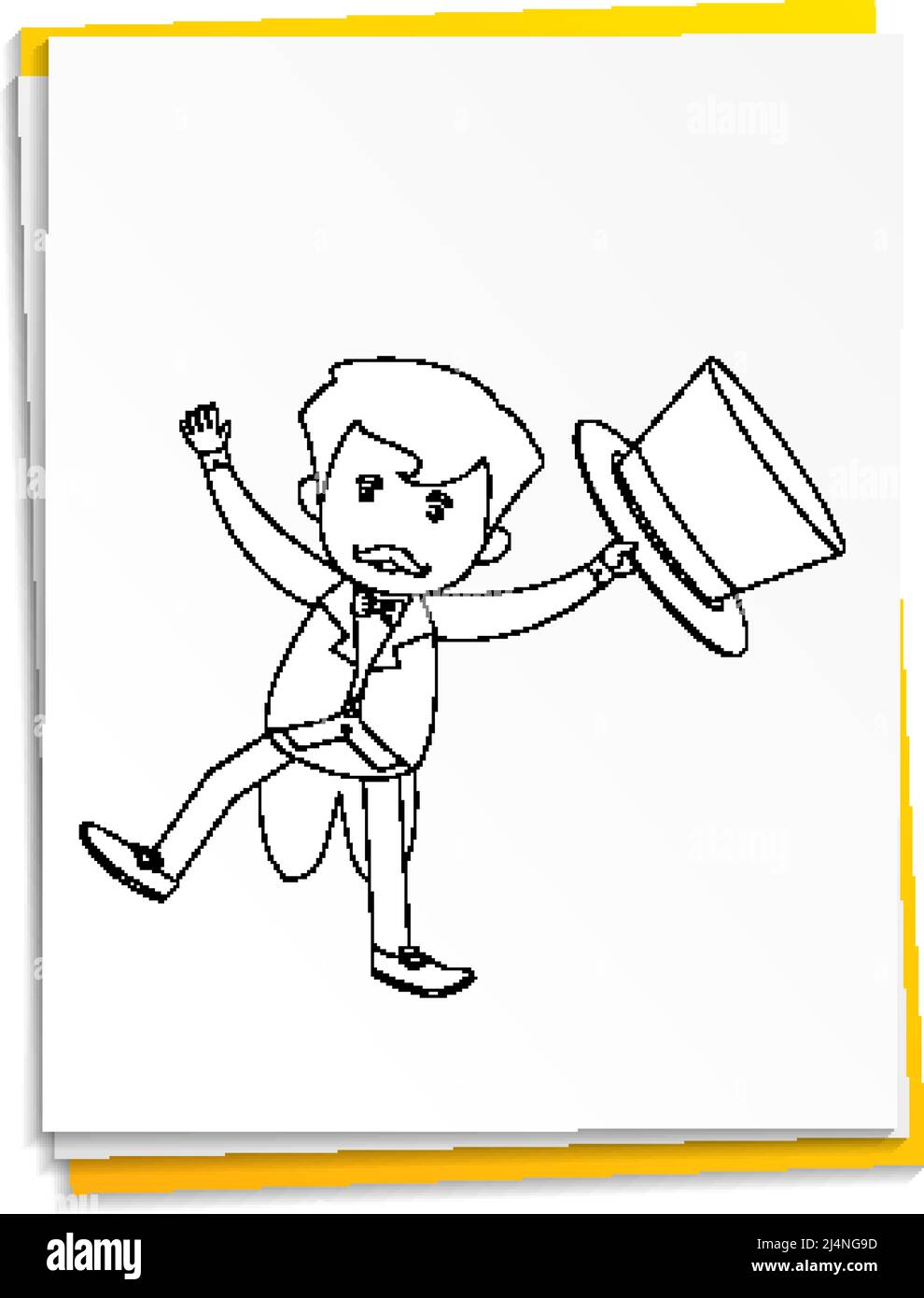 Hand drawn magician on paper illustration Stock Vector Image & Art - Alamy