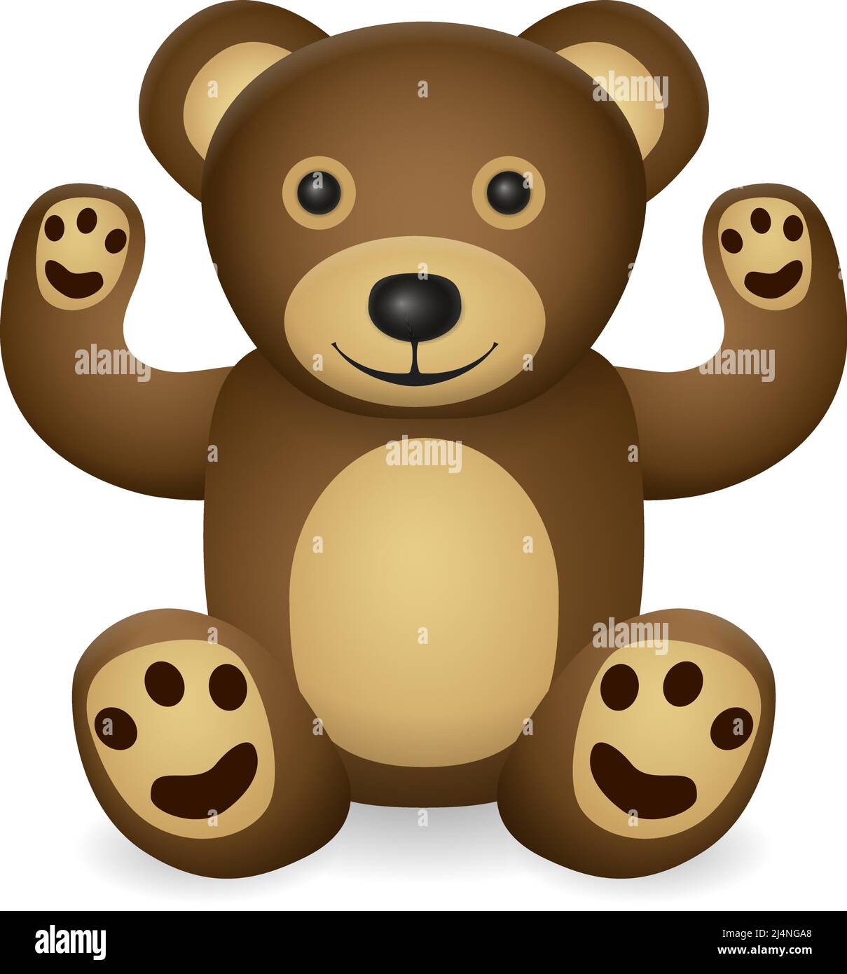 Teddy bear on a white background. Vector illustration Stock Vector ...