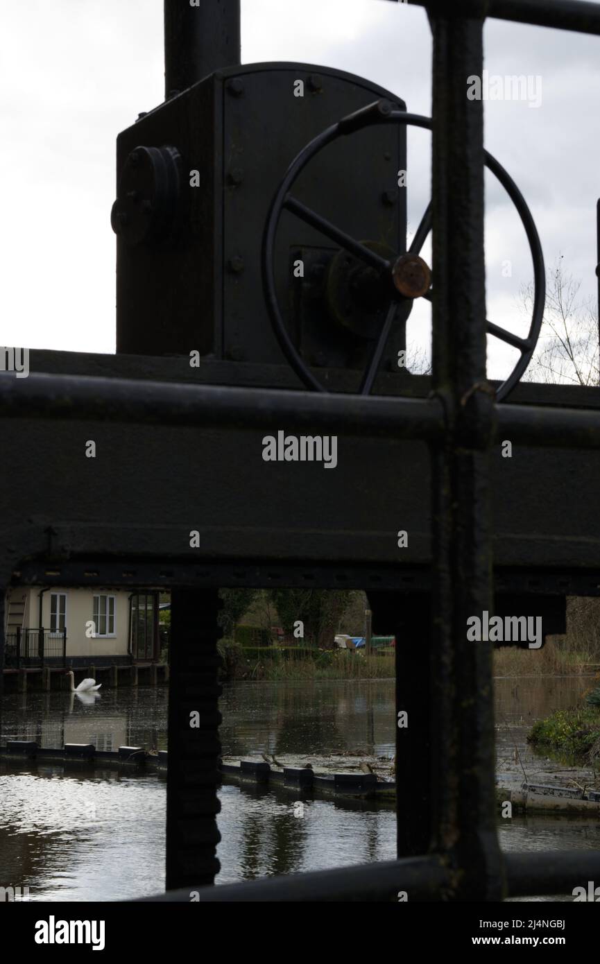 Cast iron lock gate mechanism Stock Photo - Alamy