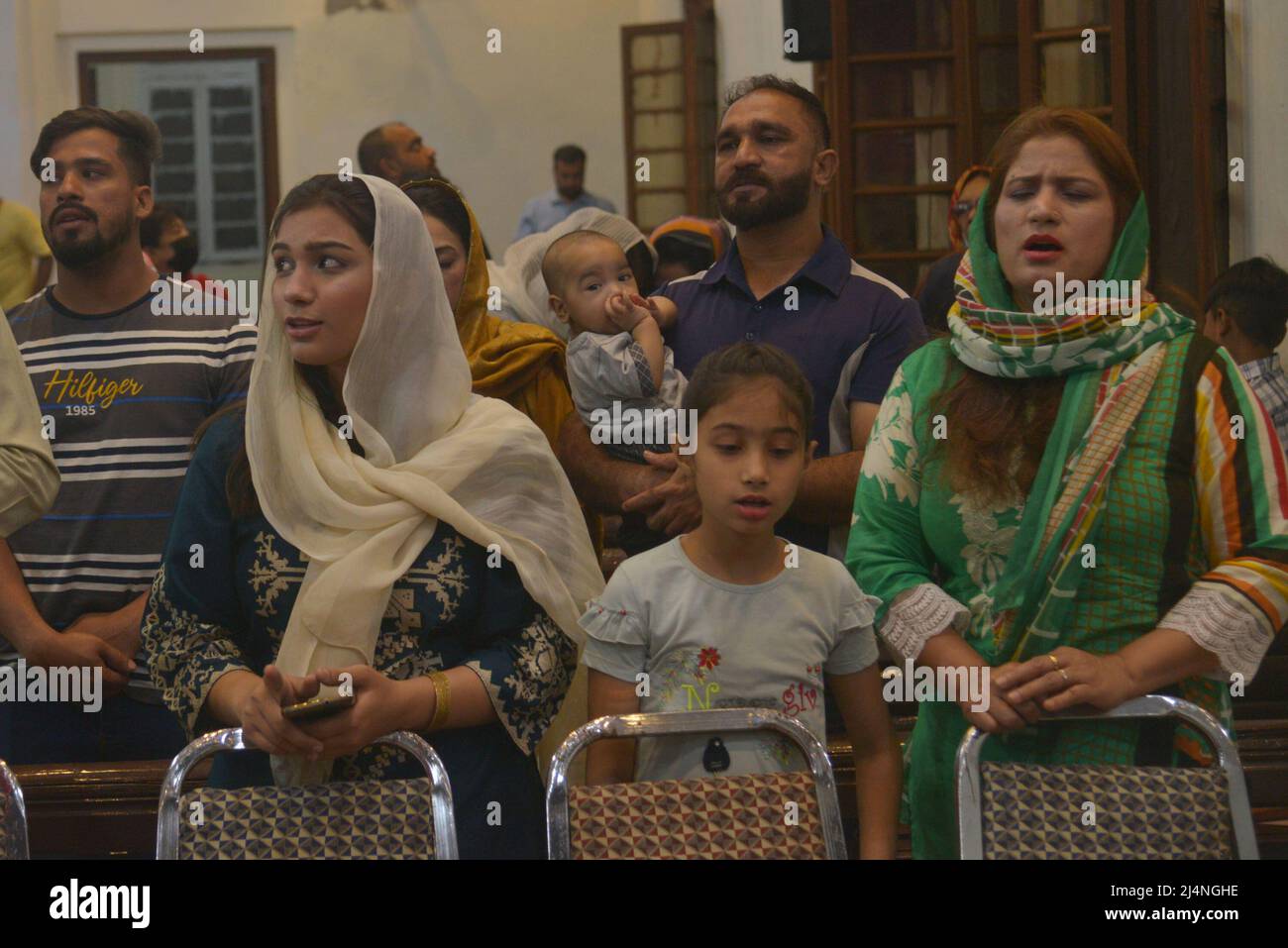 Lahore, Pakistan. 17th Apr, 2022. Pakistani large number of Catholic ...