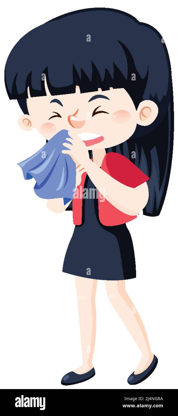 A sick girl on white background illustration Stock Vector Image & Art ...