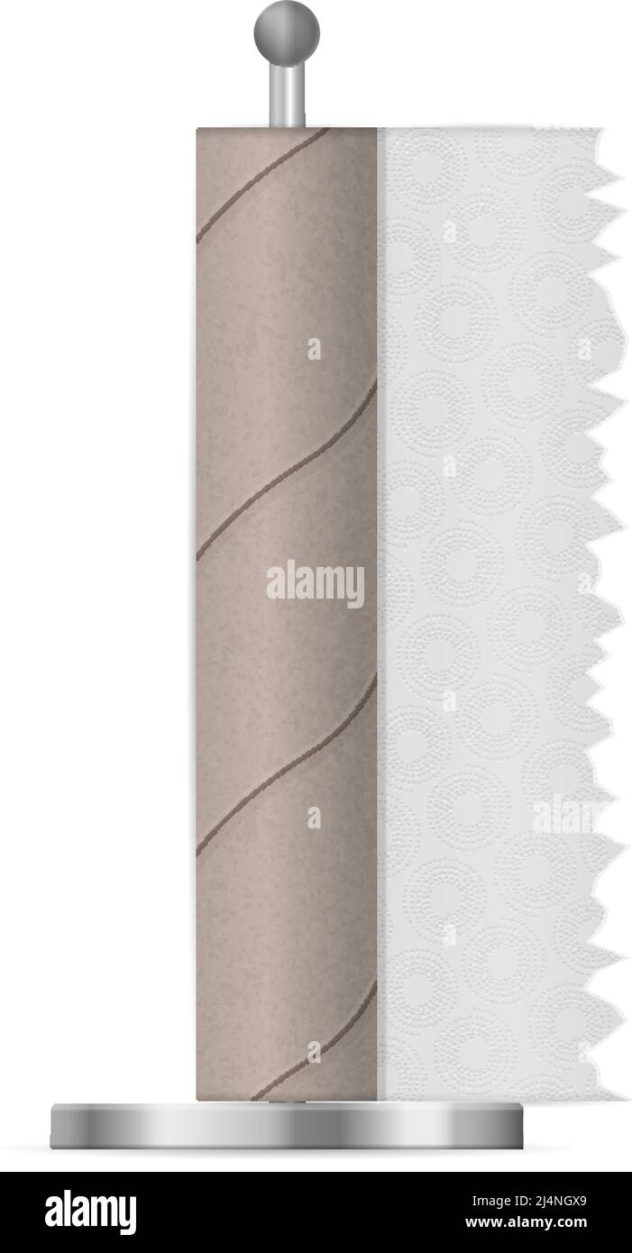 Empty kitchen paper roll on a white background. Vector illustration ...