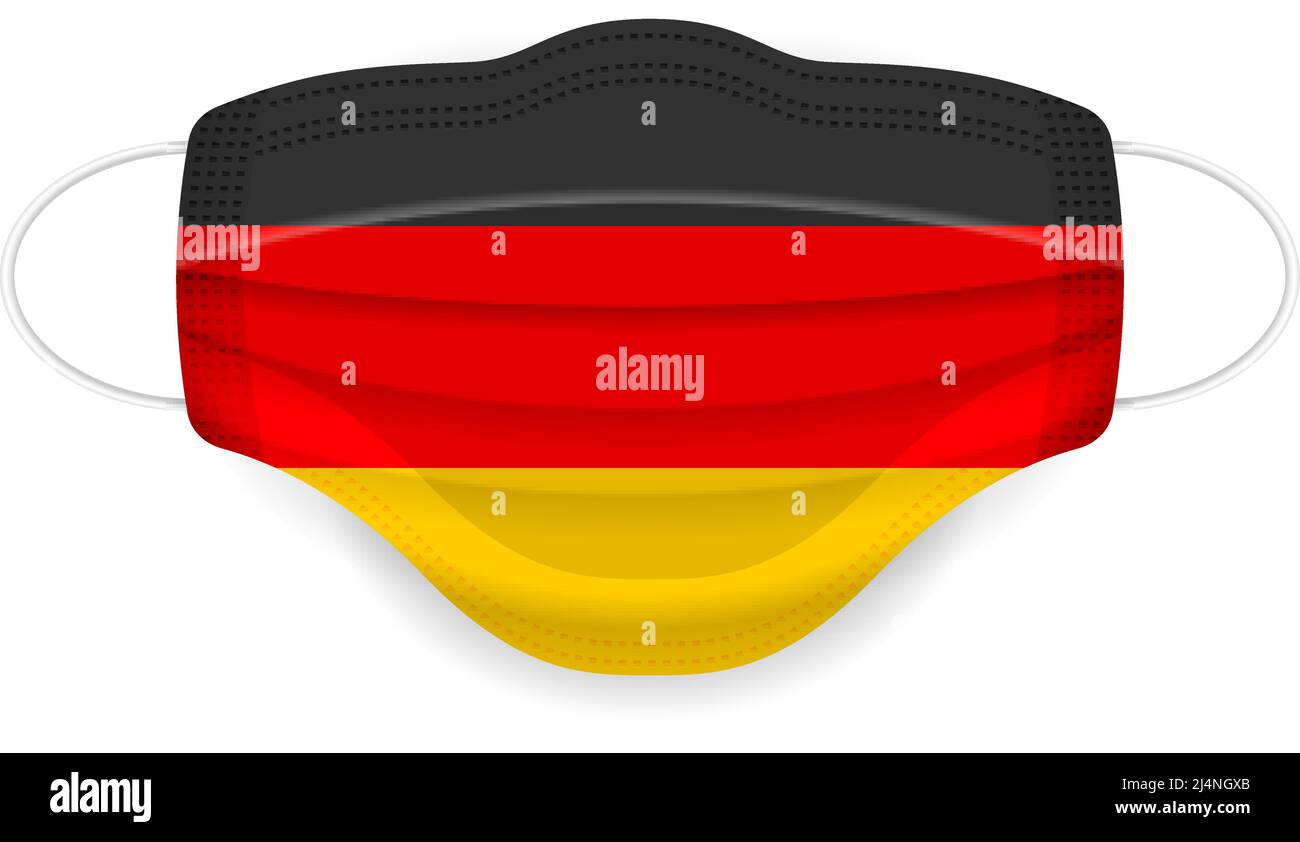 Medical mask Germany flag on a white background. Vector illustration ...
