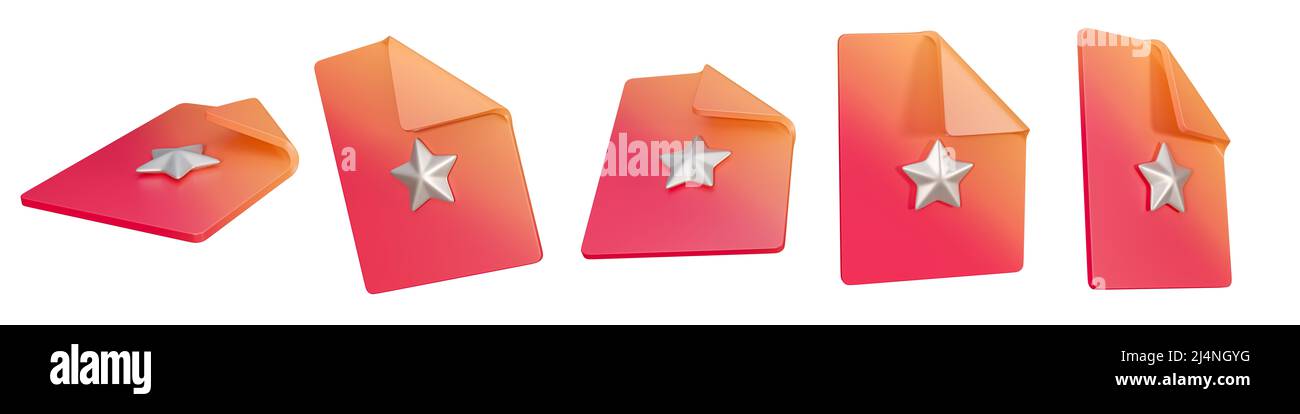 File document concept - realistic paper icon set. 3d render Stock Photo ...