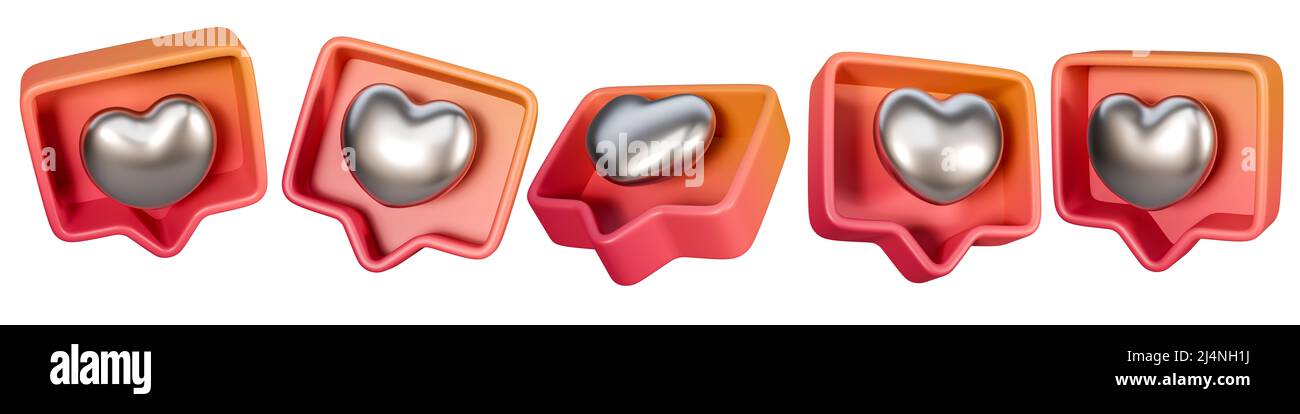 3d like icon set isolated white background. Use in social media, web ...