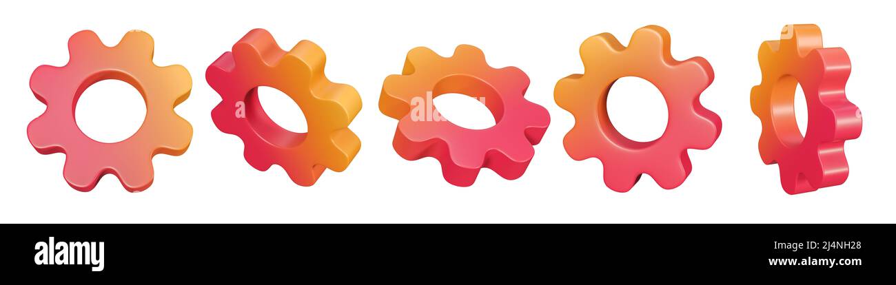 Minimal gear symbol sets on white background. Setting icon symbol for ...