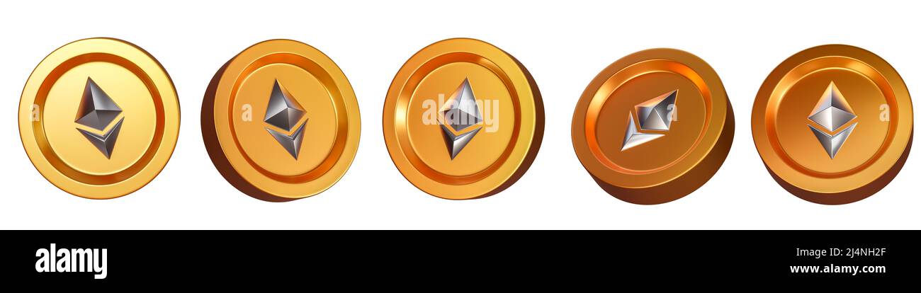 Crypto Coin Ripple Isolated On White Background Digital Currency