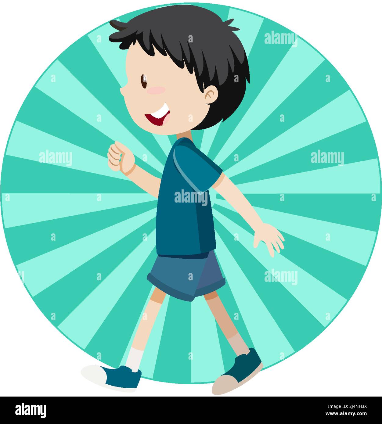 Active boy simple cartoon character illustration Stock Vector Image ...
