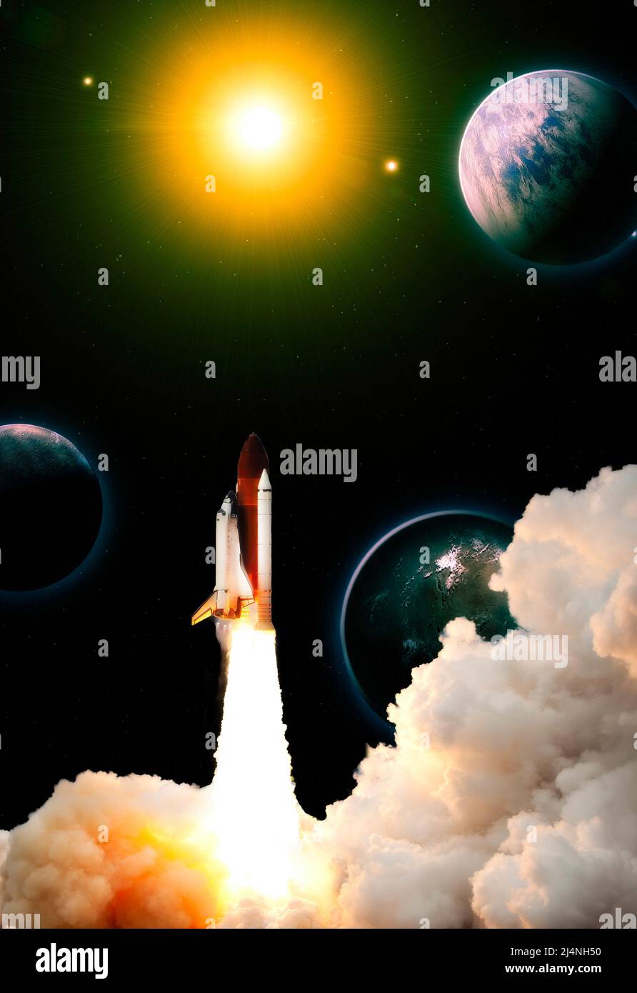 Nasa Space Shuttle And Stars