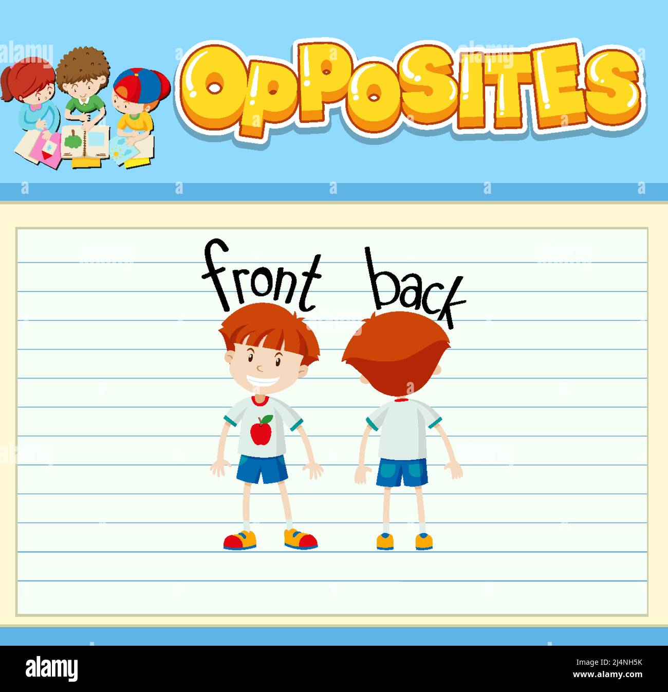 Opposite words with pictures for kids illustration Stock Vector Image ...