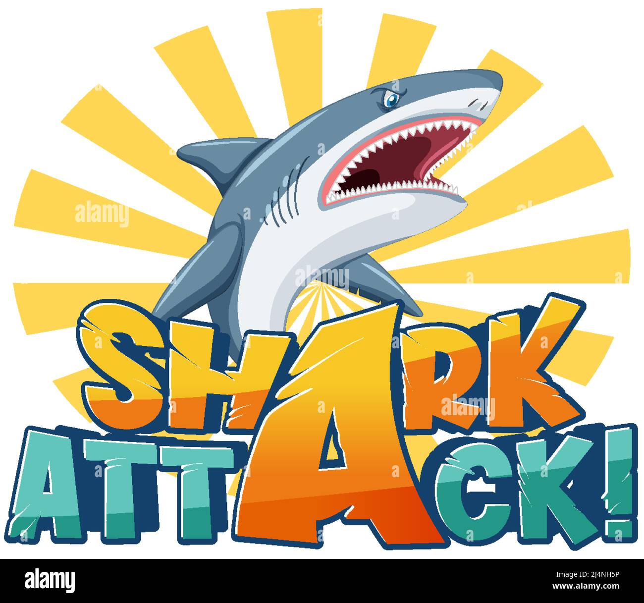 Word design for shark attack illustration Stock Vector Image & Art - Alamy
