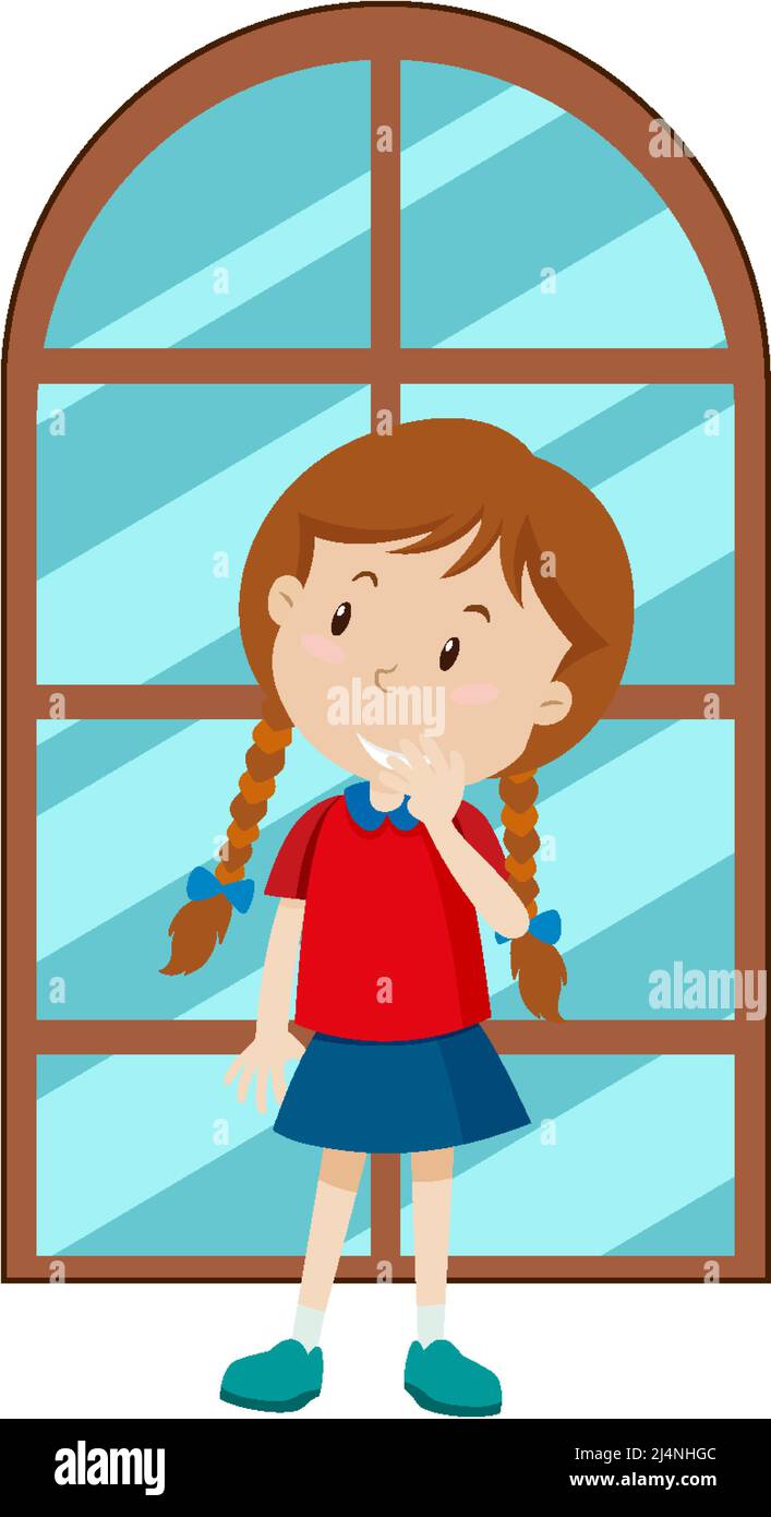 Simple cartoon character of a girl illustration Stock Vector Image ...