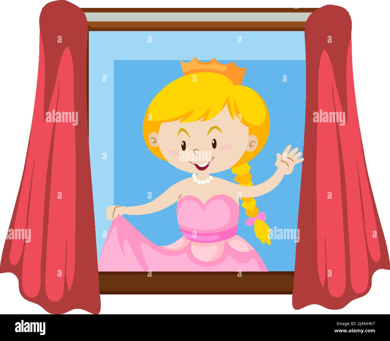 Child waving hand window Cut Out Stock Images & Pictures - Alamy